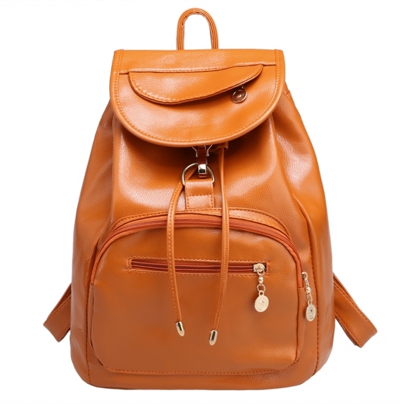Women Backpack Vintage Style Solid School Soft Rucksack Bags on Luulla