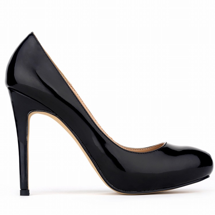 Rounded Toe Patent Leather Stiletto Pumps on Luulla