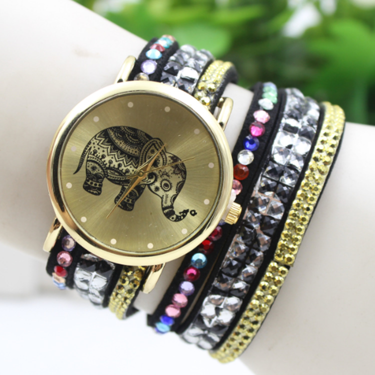 Colorful Beads Strap Elephant Watch on Luulla