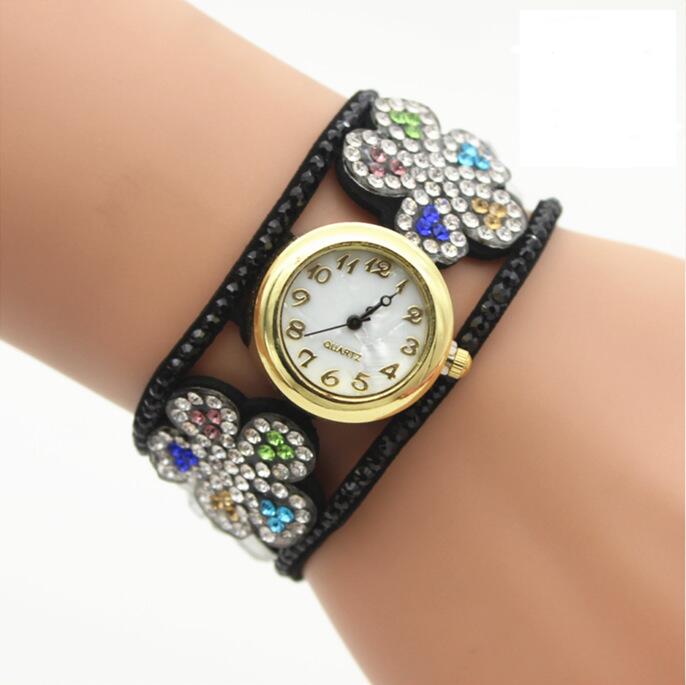 Crystal Hollow Out Flower Strap Watch on Luulla