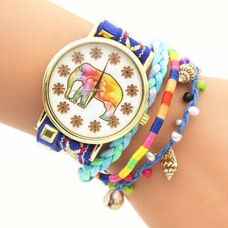 Elephant Print Colorful Strap Watch on Luulla